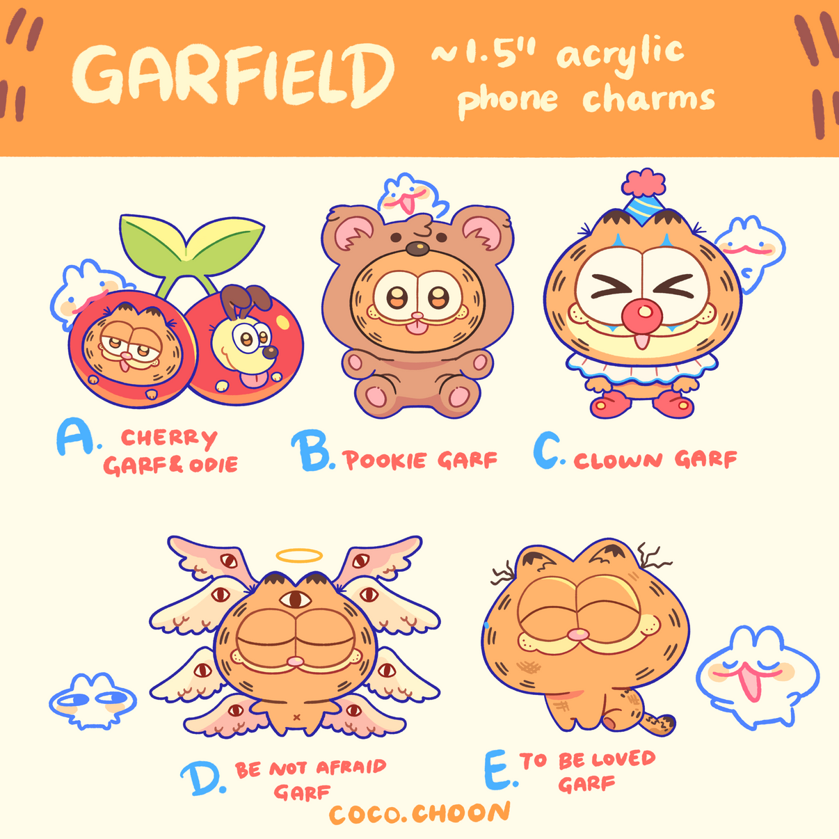 Silly Garf phone charms – cocochoon